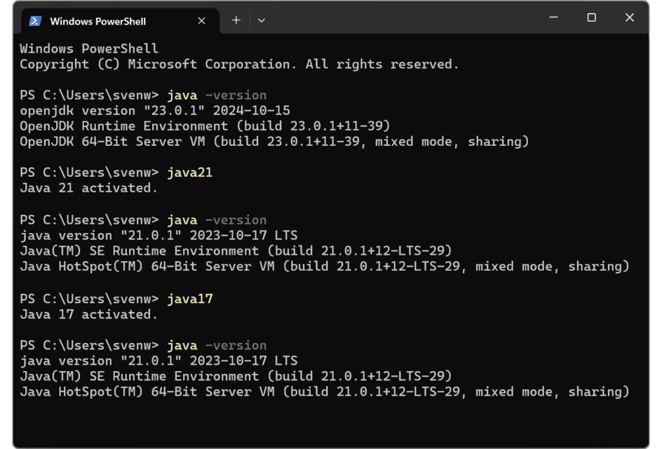 How to Change Java Versions in Windows (up to Java 23)